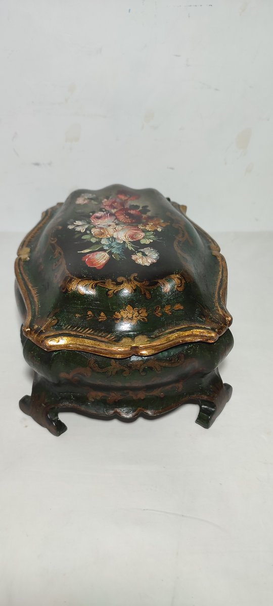 Spanish Polychrome Wooden Box, 1940s for sale at Pamono