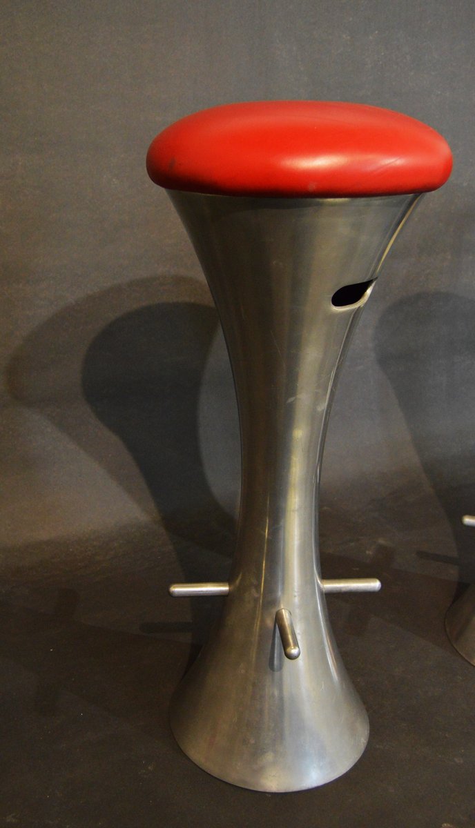 Cone Bar Stools in Stainless Steel, Set of 2 for sale at Pamono