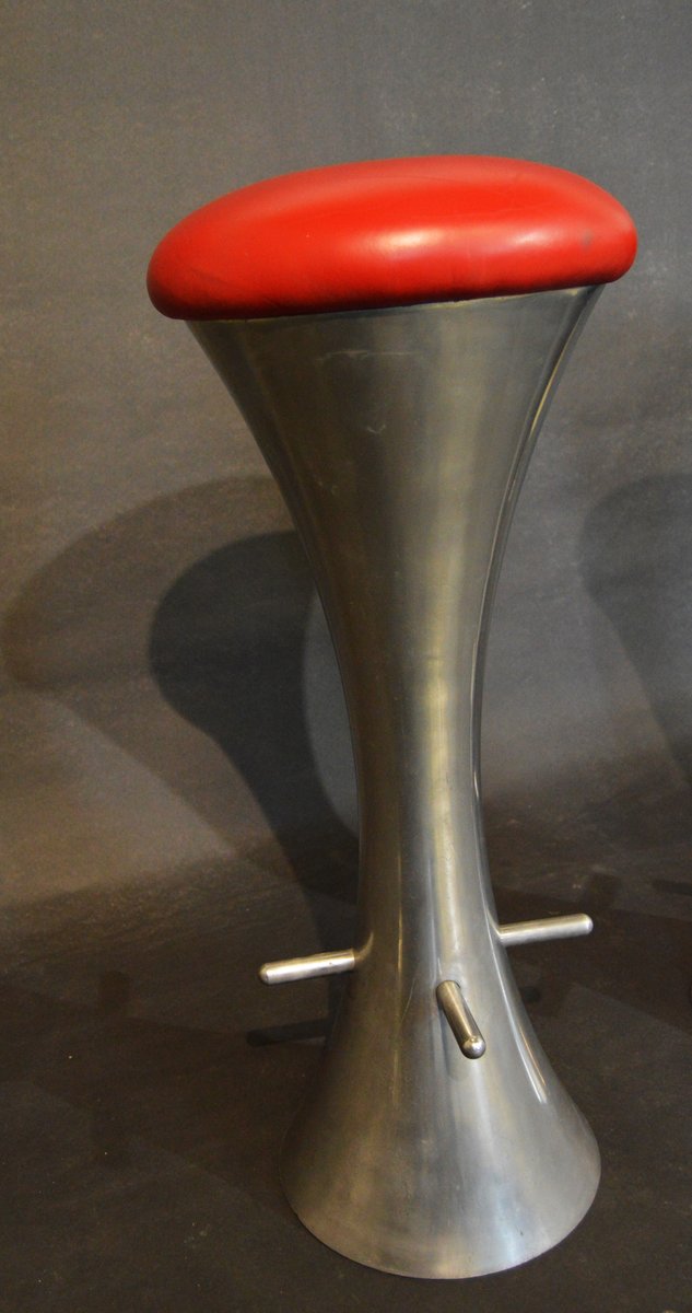 Cone Bar Stools in Stainless Steel, Set of 2 for sale at Pamono