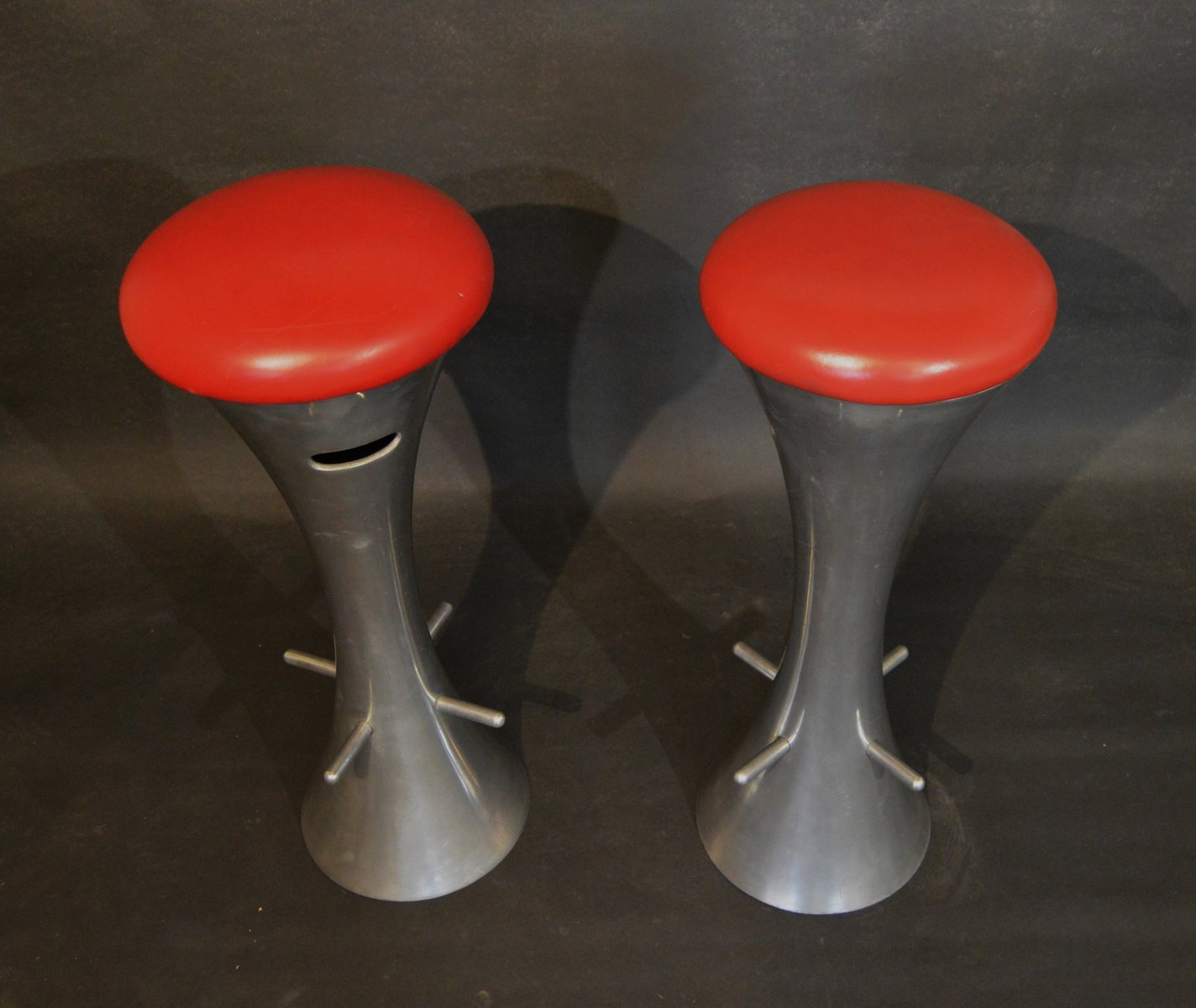Set of Cone Bar Stools in Stainless Steel for sale at Pamono