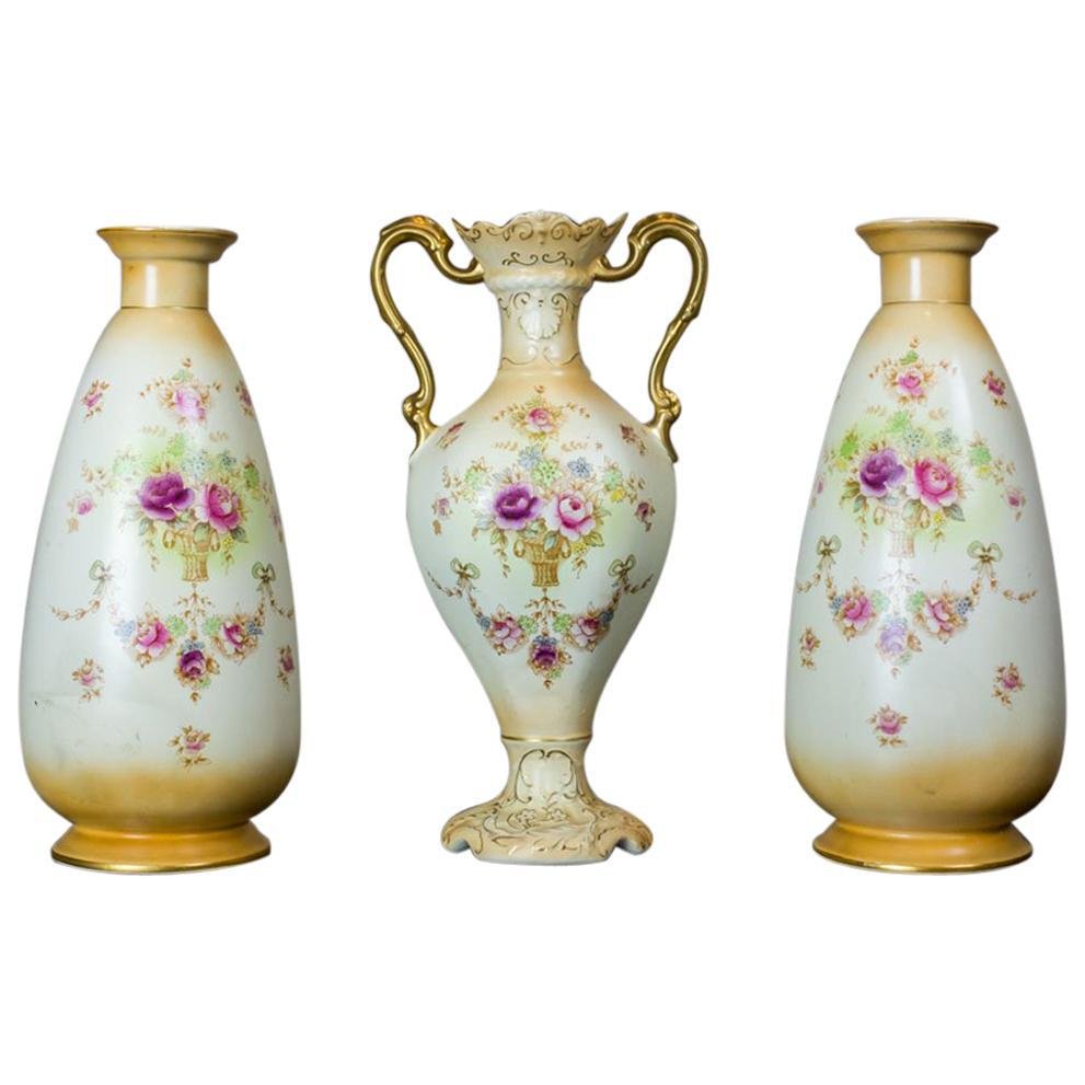 Vintage Devon Ware Vases, 1920s, Set of 3 for sale at Pamono