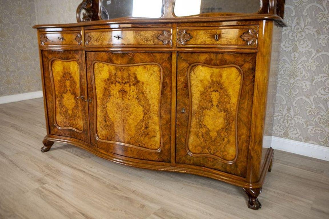 Rococo Revival Sideboard in Walnut and Veneer, 1850 for sale at Pamono