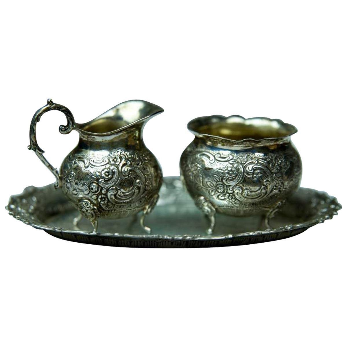 Vintage Silver Vessels, 1950s, Set of 3 for sale at Pamono