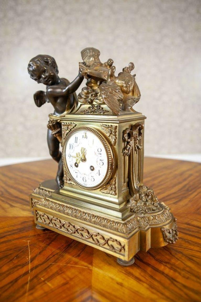 Napoleon III French Bronze Mantel Clock Set, Set of 3 for sale at Pamono