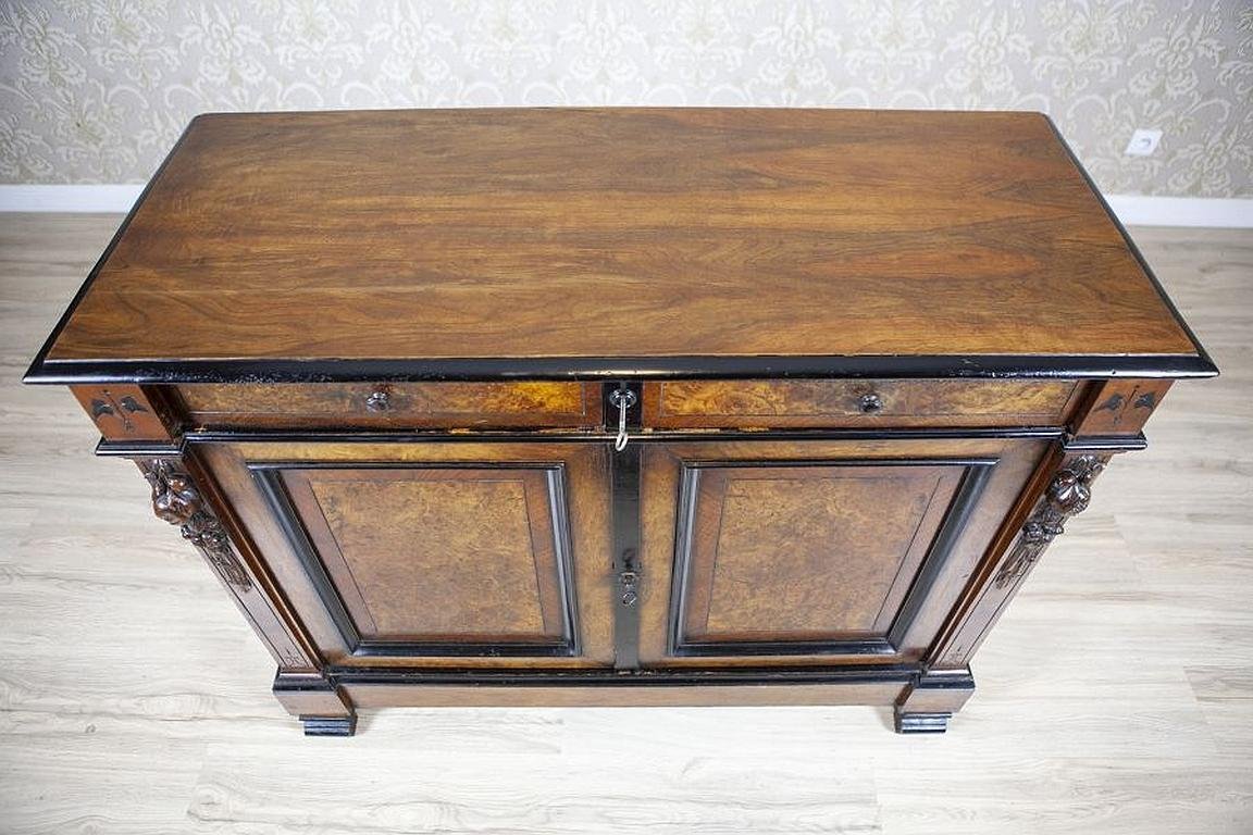 Antique Commode in Veneered Walnut, 1890s for sale at Pamono