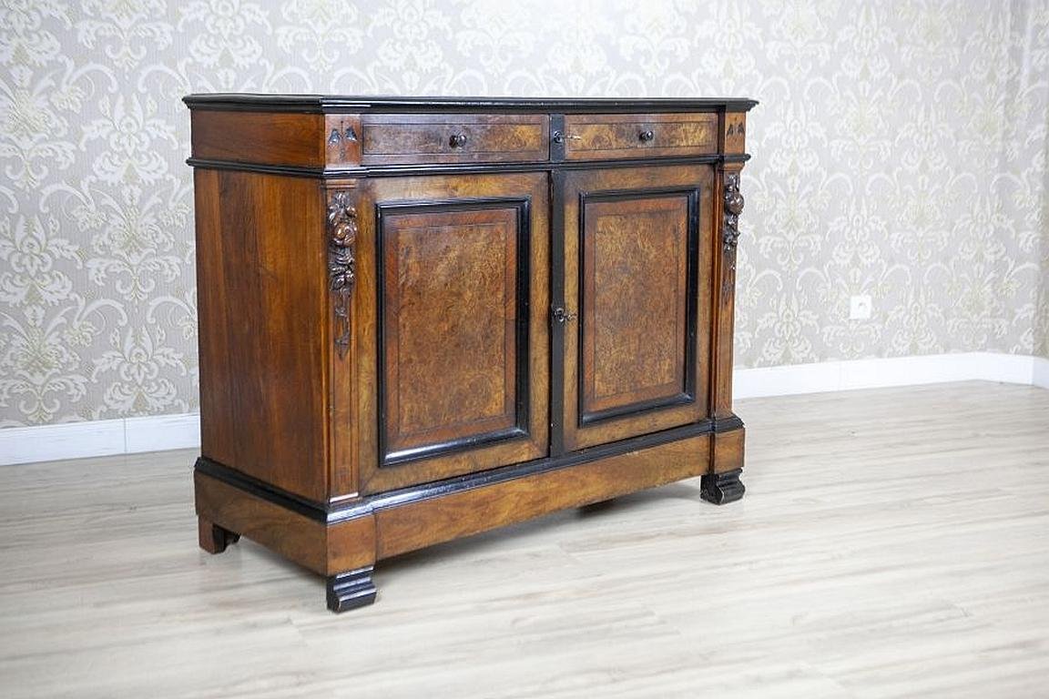 Antique Commode in Veneered Walnut, 1890s for sale at Pamono