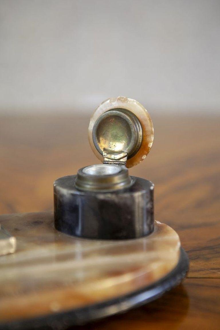 Early 20th Century Memorial Marble Inkwell, 1950s for sale at Pamono