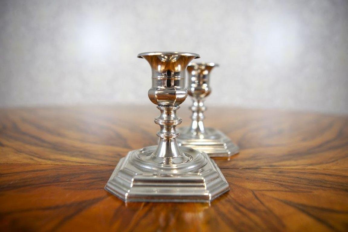 20th-Century Metal Candlesticks, 1950s, Set of 2 for sale at Pamono