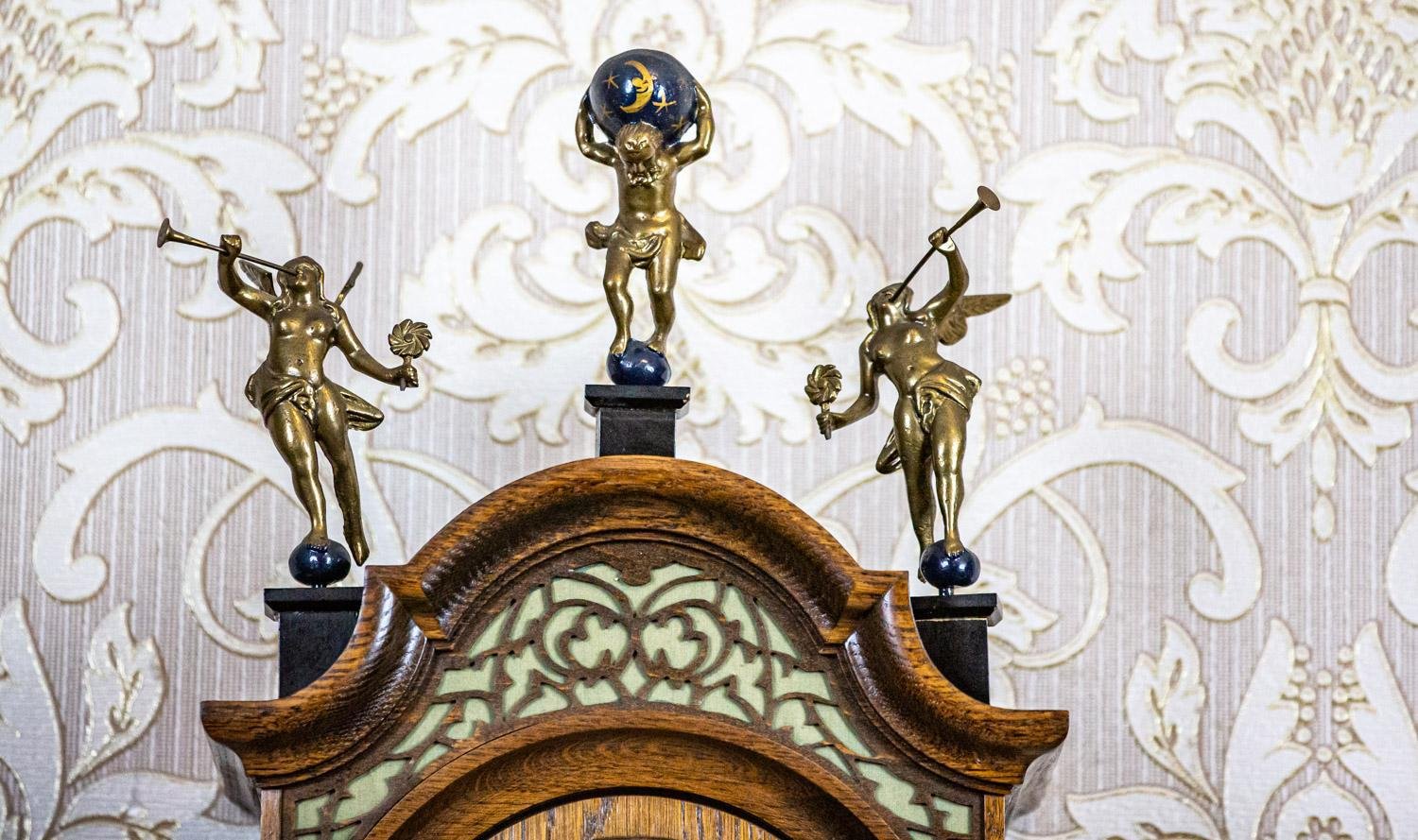 Early 20th Century Dutch Wall Clock Stylized as Staart in Oak Case ...