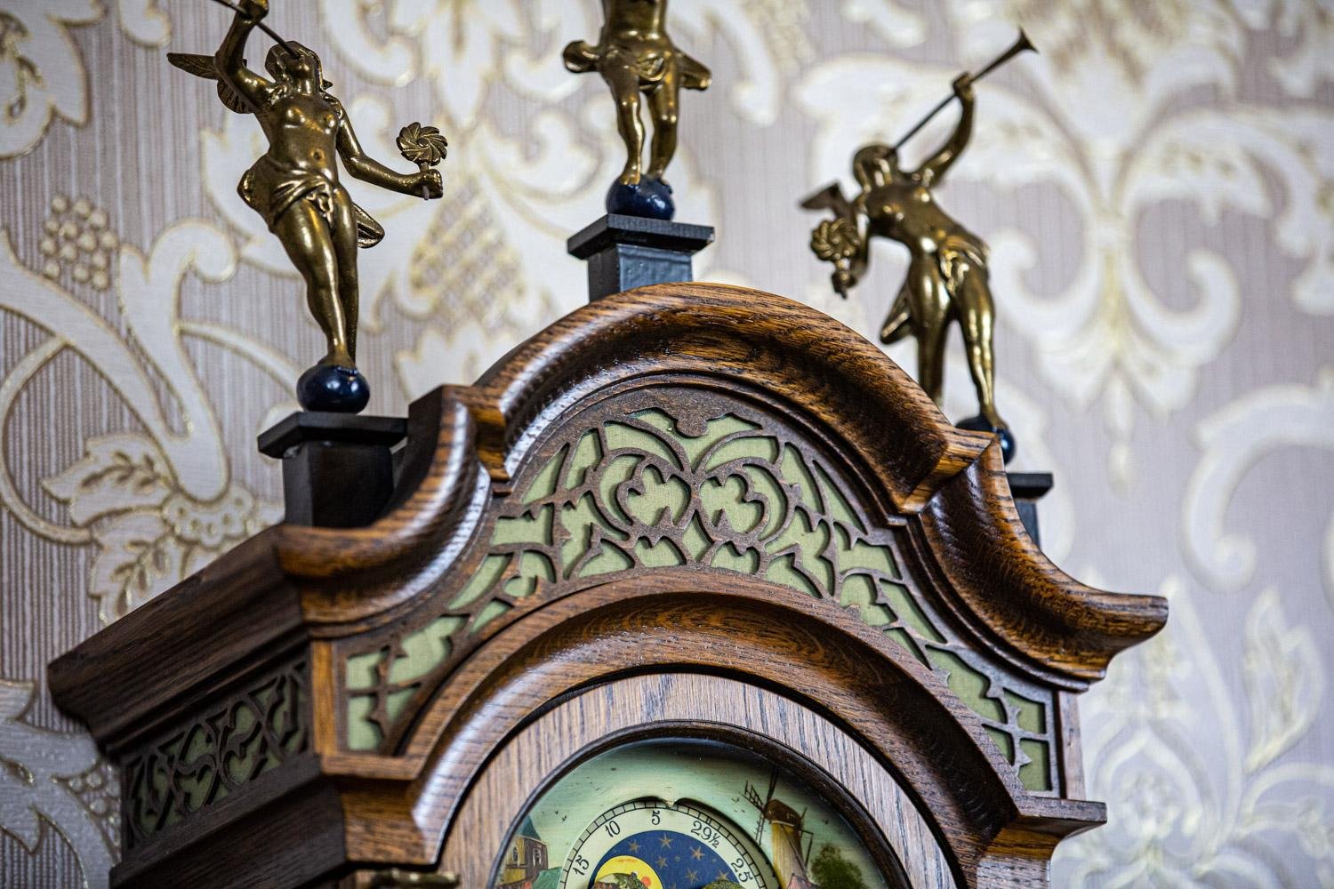 Early 20th Century Dutch Wall Clock Stylized as Staart in Oak Case ...