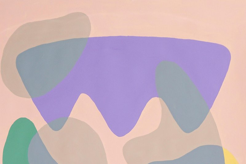 Ryan Rivadeneyra, Mid-Century Modern Shapes, Acrylic on Paper, 2024 for sale at Pamono