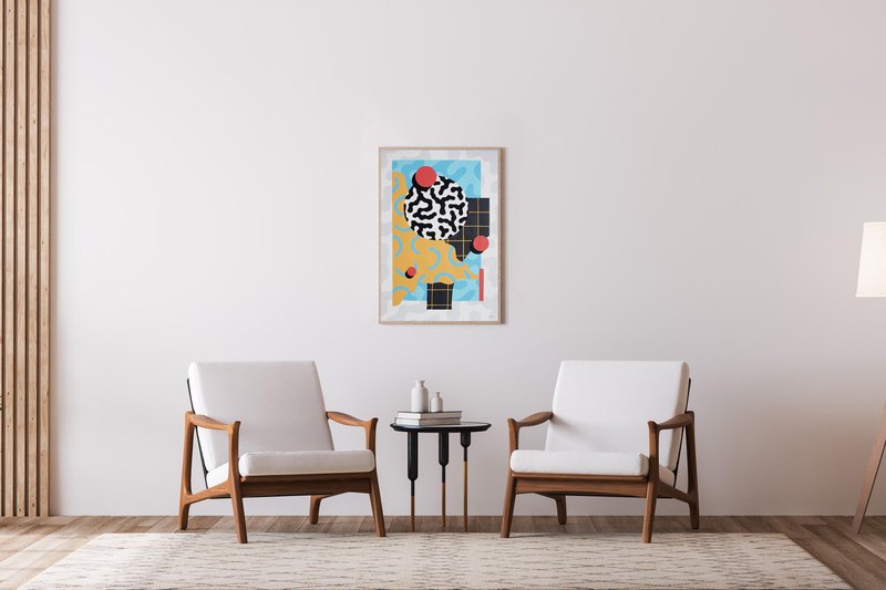 Borneo, Geometric Shapes, 2024, Acrylic on Watercolor Paper for sale at ...