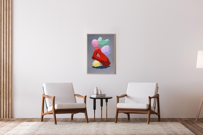 Ryan Rivadeneyra, Prehistoric Playground, Acrylic on Paper, 2024 for sale at Pamono