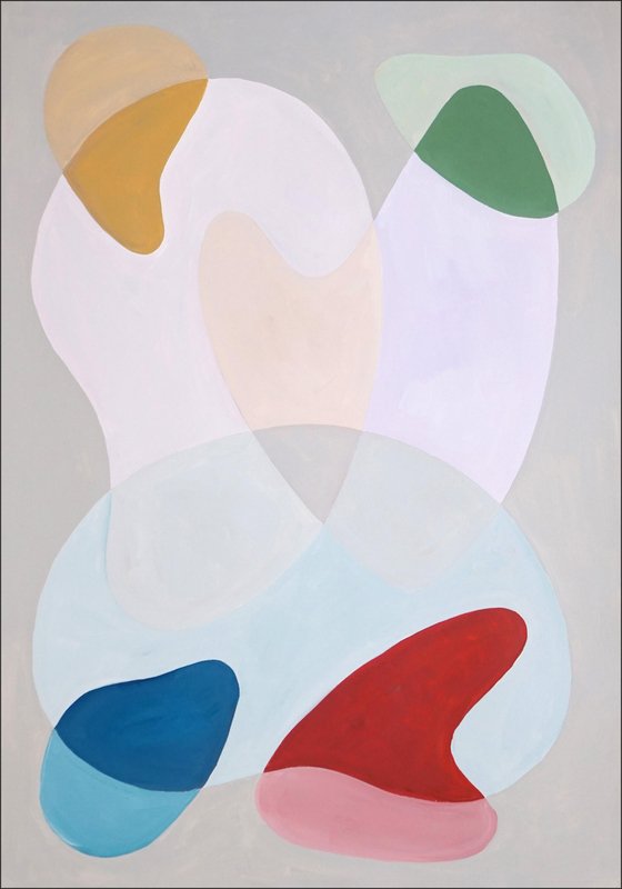 Ryan Rivadeneyra, Subtle Pastel Curves, Acrylic on Paper, 2024 for sale at Pamono