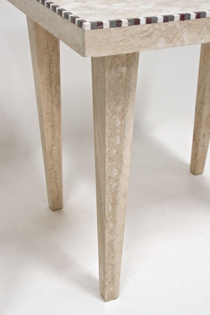 20th Century Italian Travertine Stone Side Tables, Italy, 1980s, Set of ...