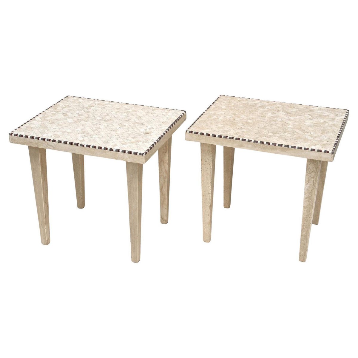 20th Century Italian Travertine Stone Side Tables, Italy, 1980s, Set of ...