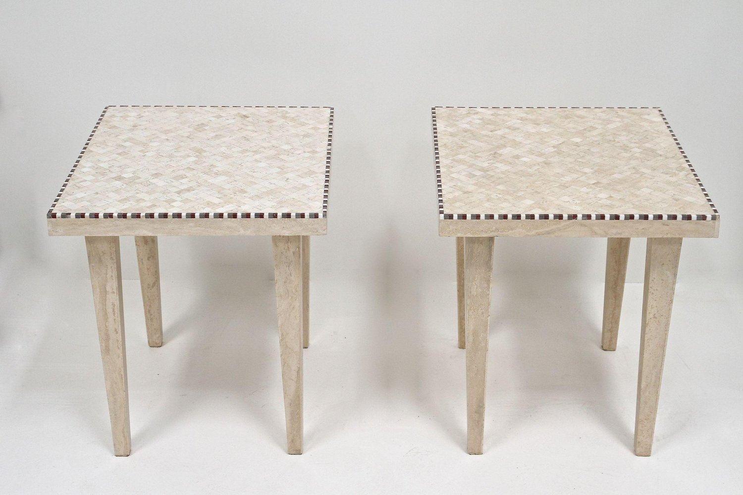 20th Century Italian Travertine Stone Side Tables, Italy, 1980s, Set of ...