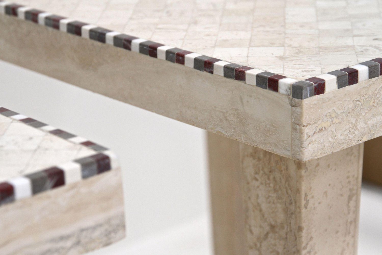 20th Century Italian Travertine Stone Side Tables, Italy, 1980s, Set of ...