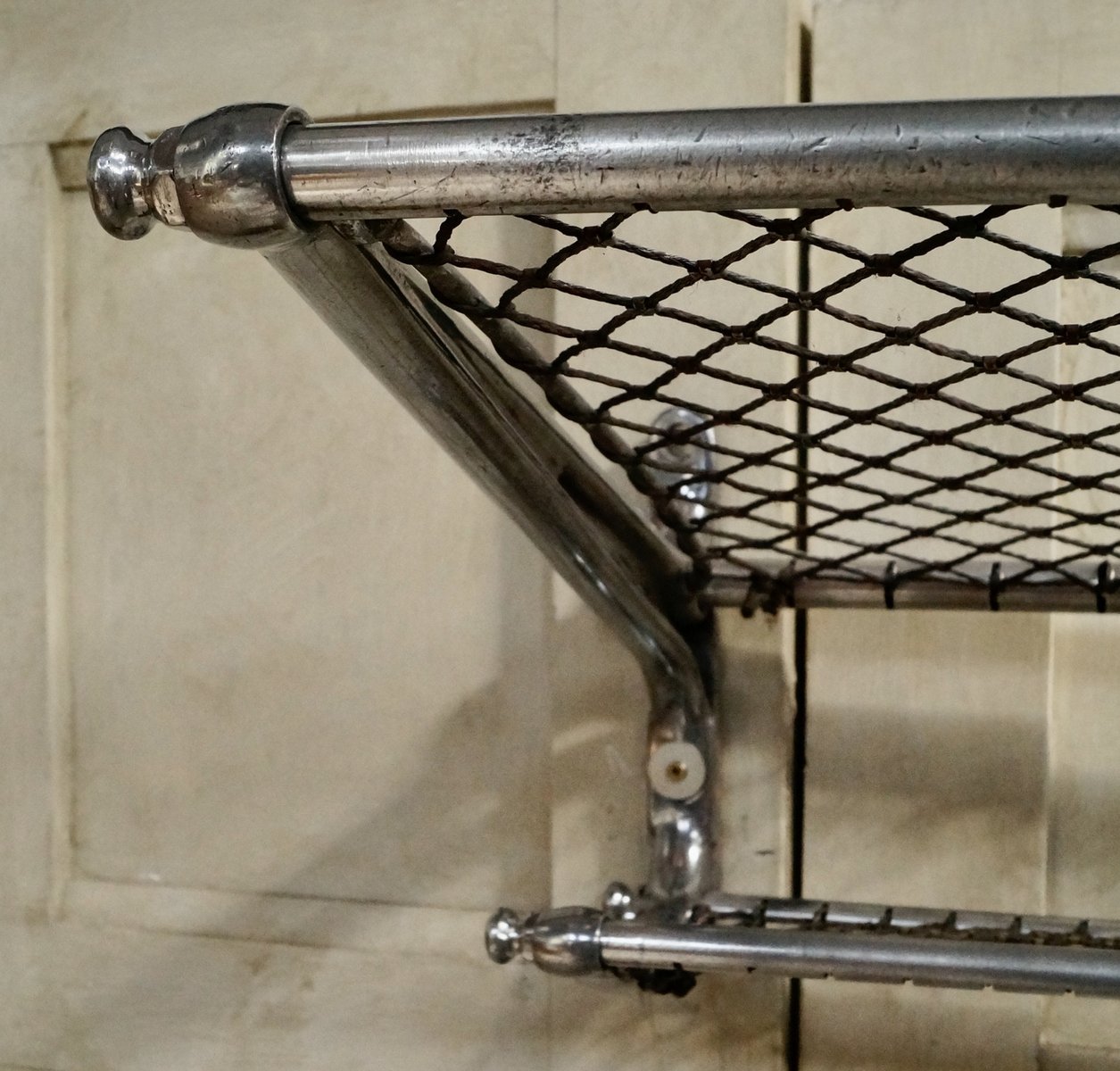 Antique Aluminium Train Carriage Luggage Rack, 1920 for sale at Pamono