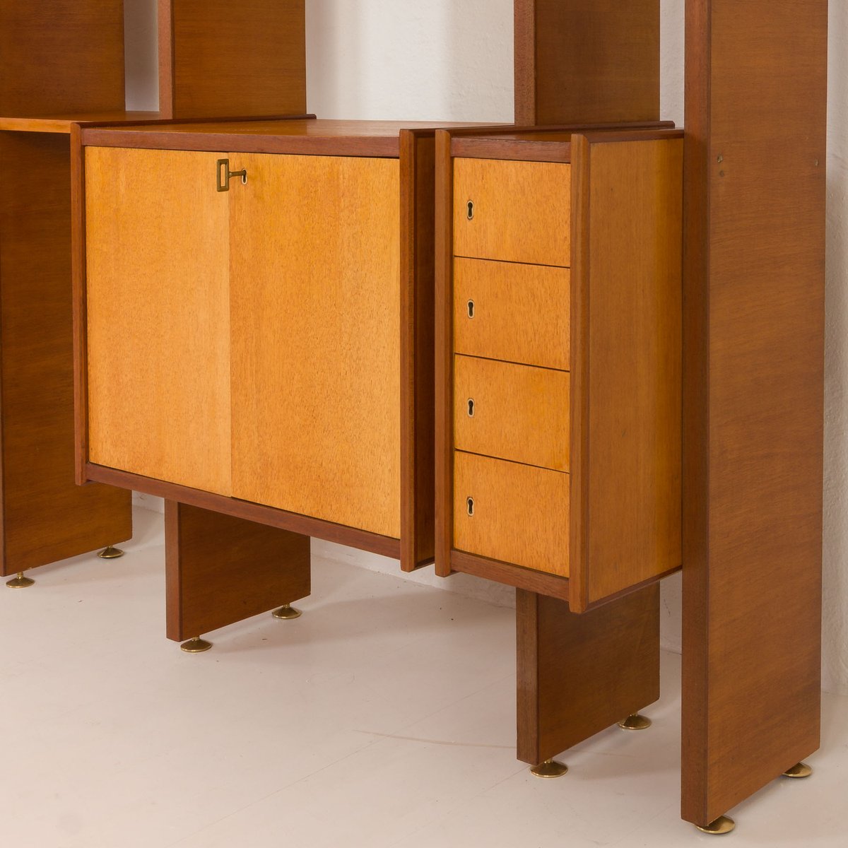 Italian 5 Bay Free Standing Floor Wall Unit by A. Merlo, 1960s for sale ...