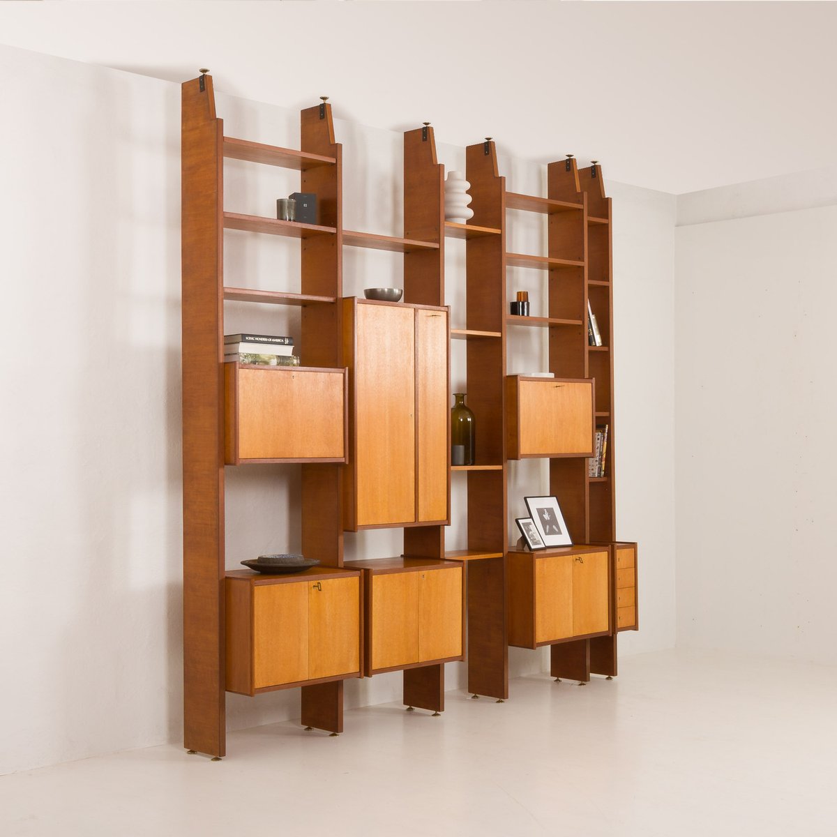 Italian 5 Bay Free Standing Floor Wall Unit by A. Merlo, 1960s for sale ...