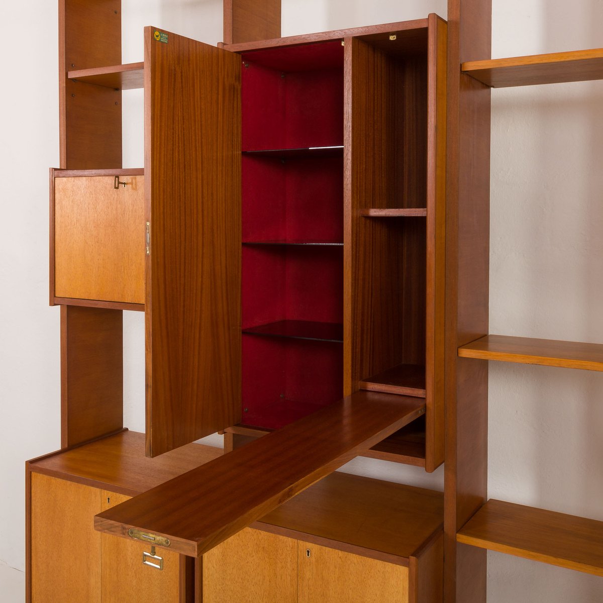 Italian 5 Bay Free Standing Floor Wall Unit by A. Merlo, 1960s for sale ...