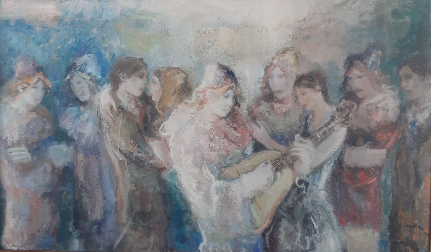Aldo Dorella, Story of a Human Contact, 1920s, Oil on Canvas, Framed ...