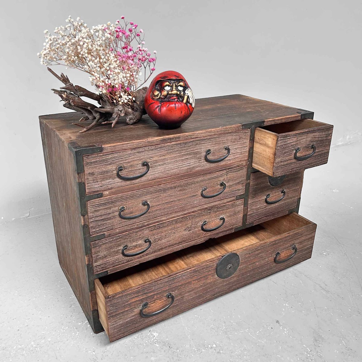 Traditional Japanese Tansu Storage Cabinet, 1890s for sale at Pamono