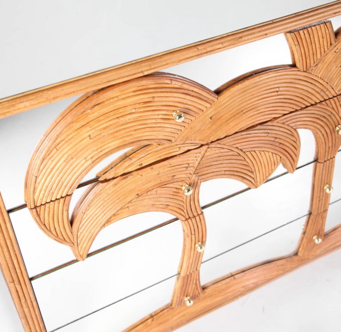 Mirrored and Rattan Chest of Drawers for sale at Pamono