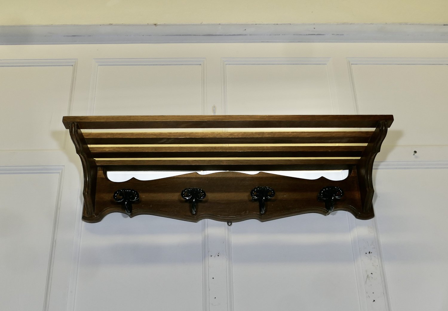 Mid-Century French Hall Coat Rack in Oak, 1950s for sale at Pamono