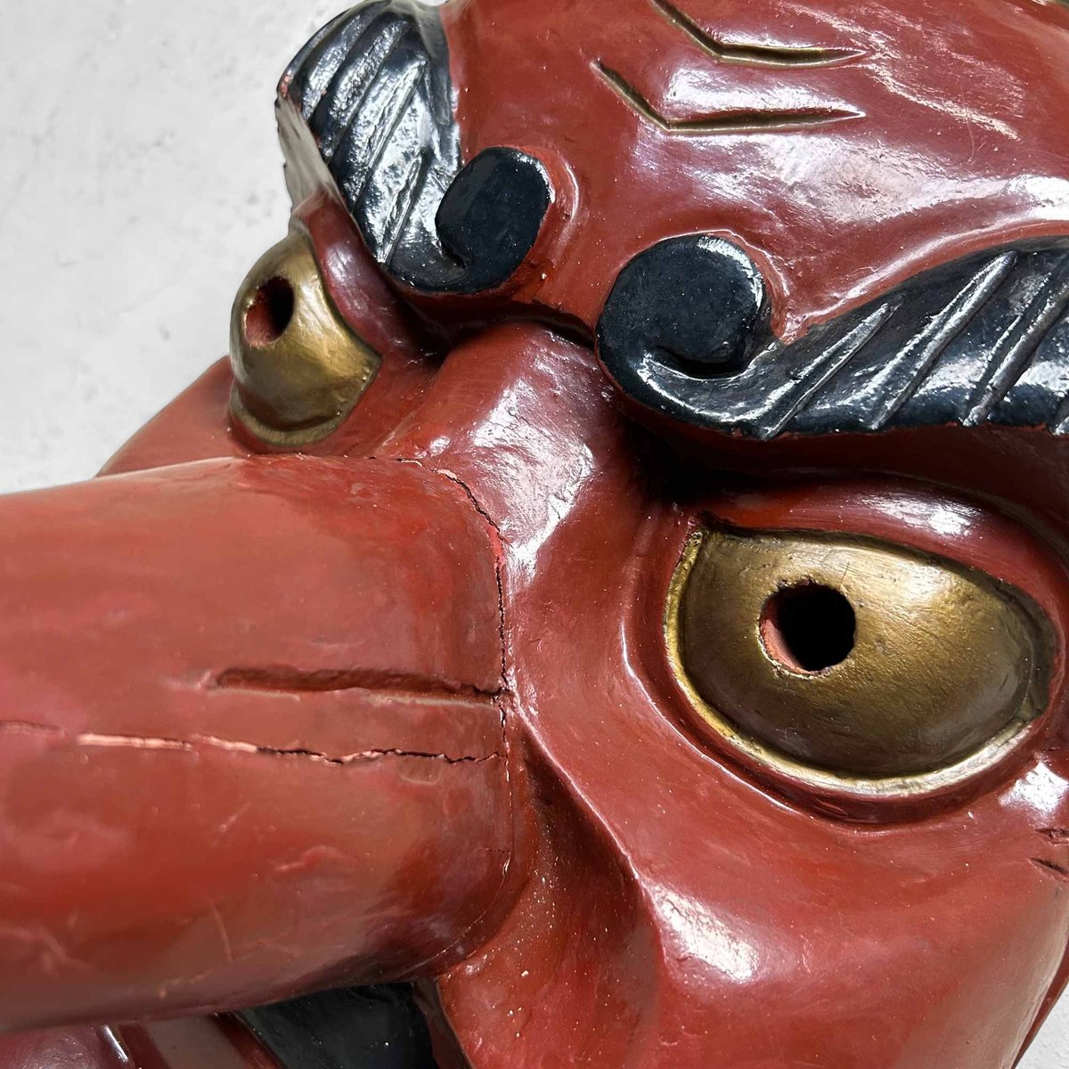 Traditional Wooden Tengu Mask, 1920s for sale at Pamono