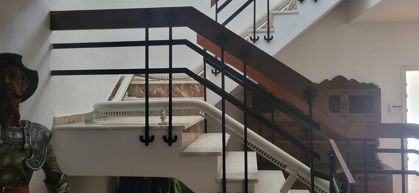 Spanish Wrought Iron and Wood Handrail, Set of 4 for sale at Pamono