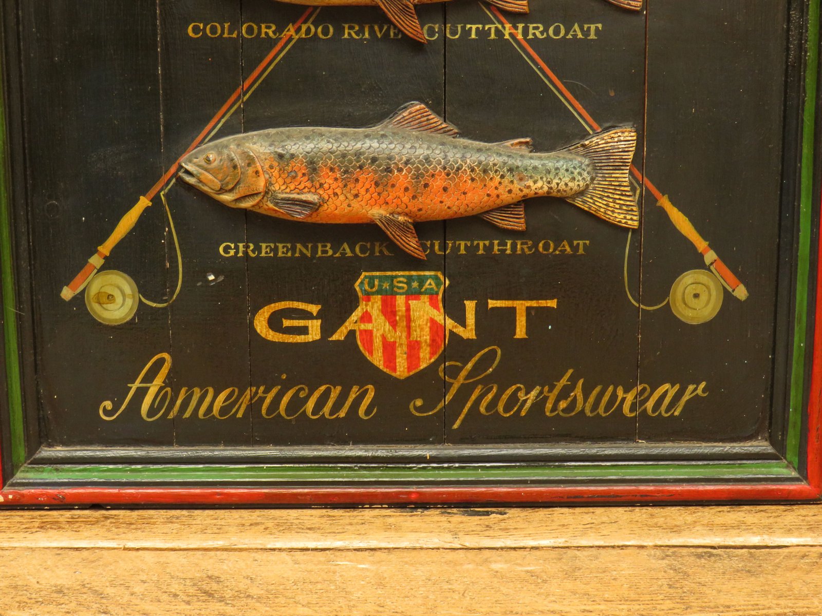 Vintage Wooden Shop Advertising Sign for Gant Clothing, 1990s for sale ...