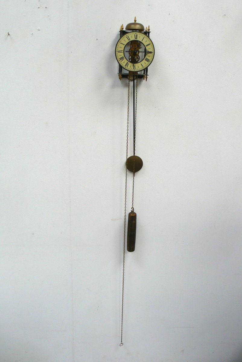 Wall Clock Skeleton Pendulum Clock from Hermle, 1960s for sale at Pamono