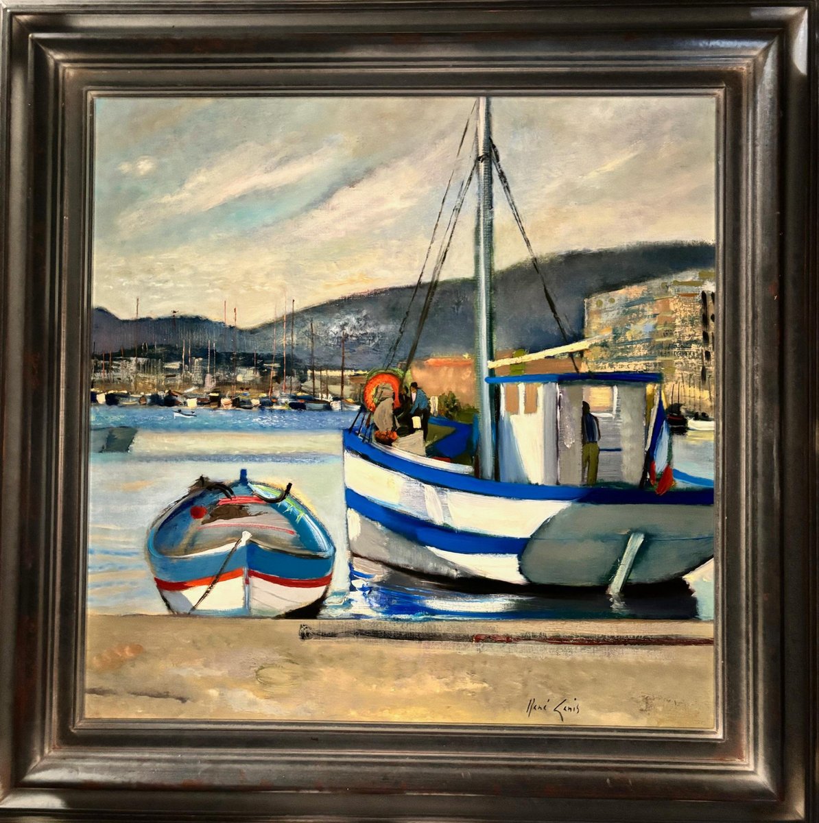 René Genis, The Toulon Port, France, Oil on Canvas for sale at Pamono