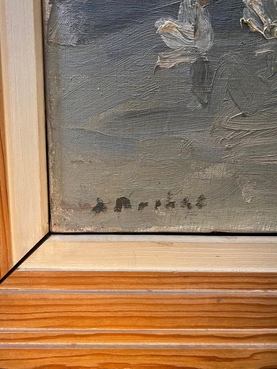 Alexandre Rochat, The Swans, Oil on Canvas for sale at Pamono