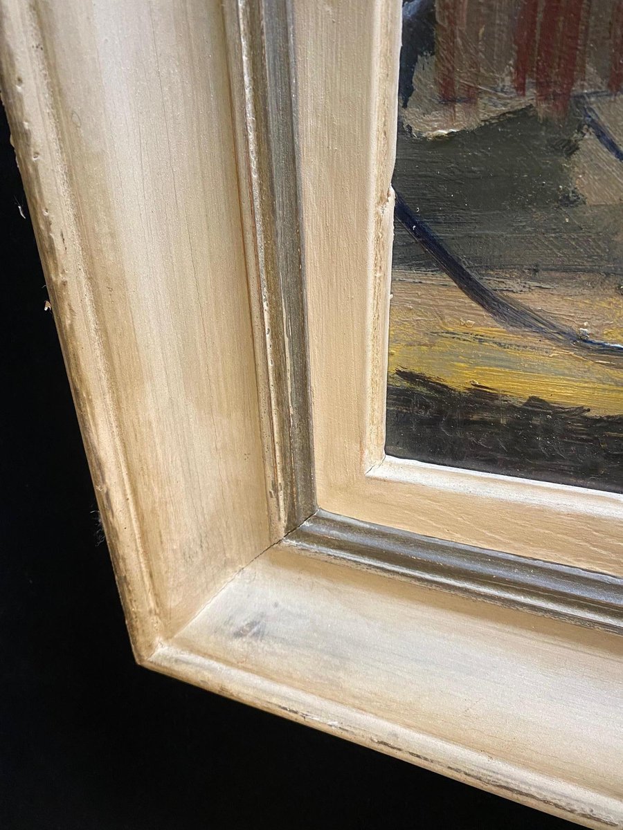 Paul Chevallier, Garden's Coffee, Oil on Wood, 1944 for sale at Pamono