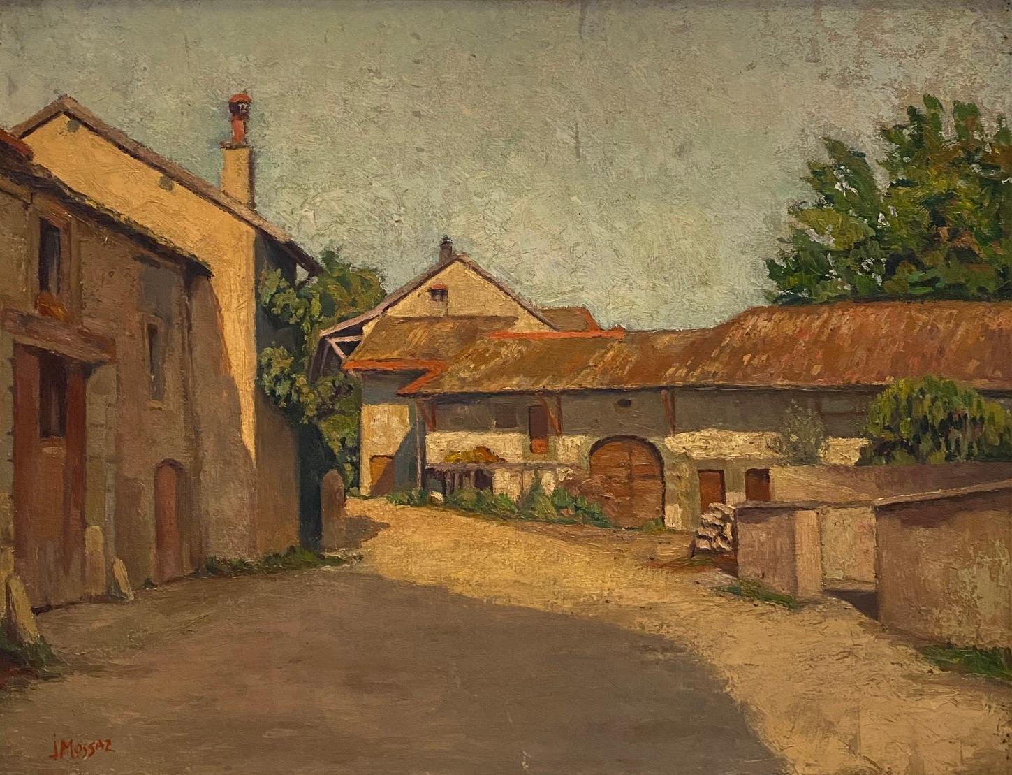 J. Mossaz, The Farm, Oil on Canvas for sale at Pamono