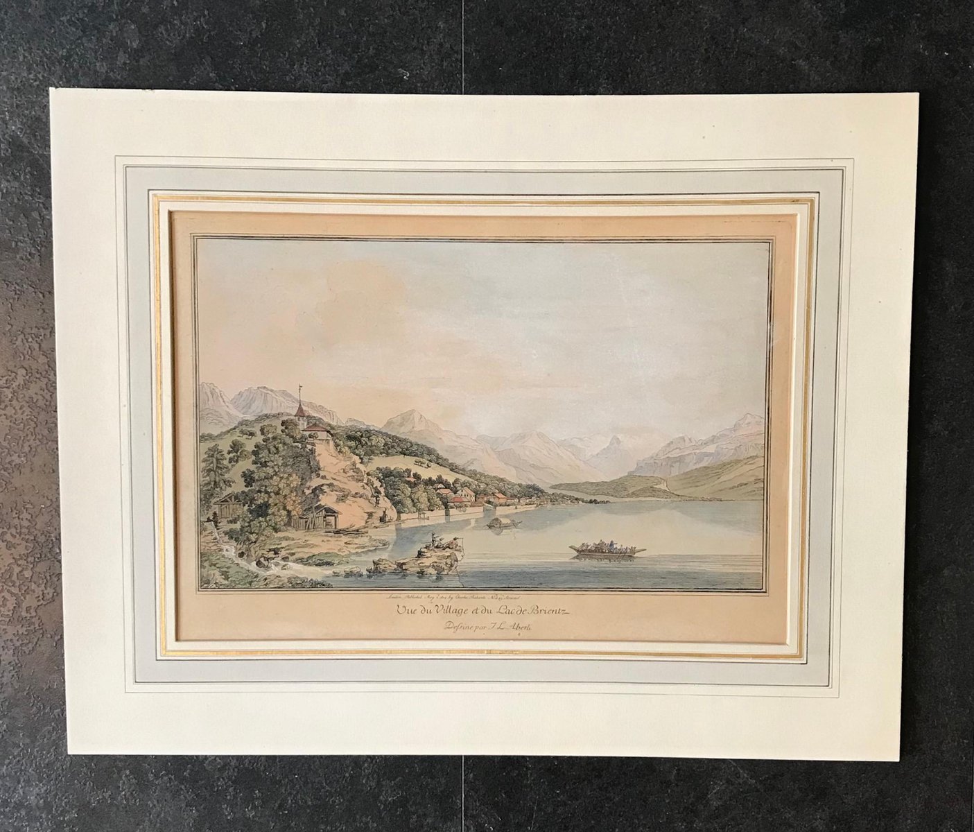 Johann Ludwig Aberli, View of the Village and Lake Brientz, Engraving ...