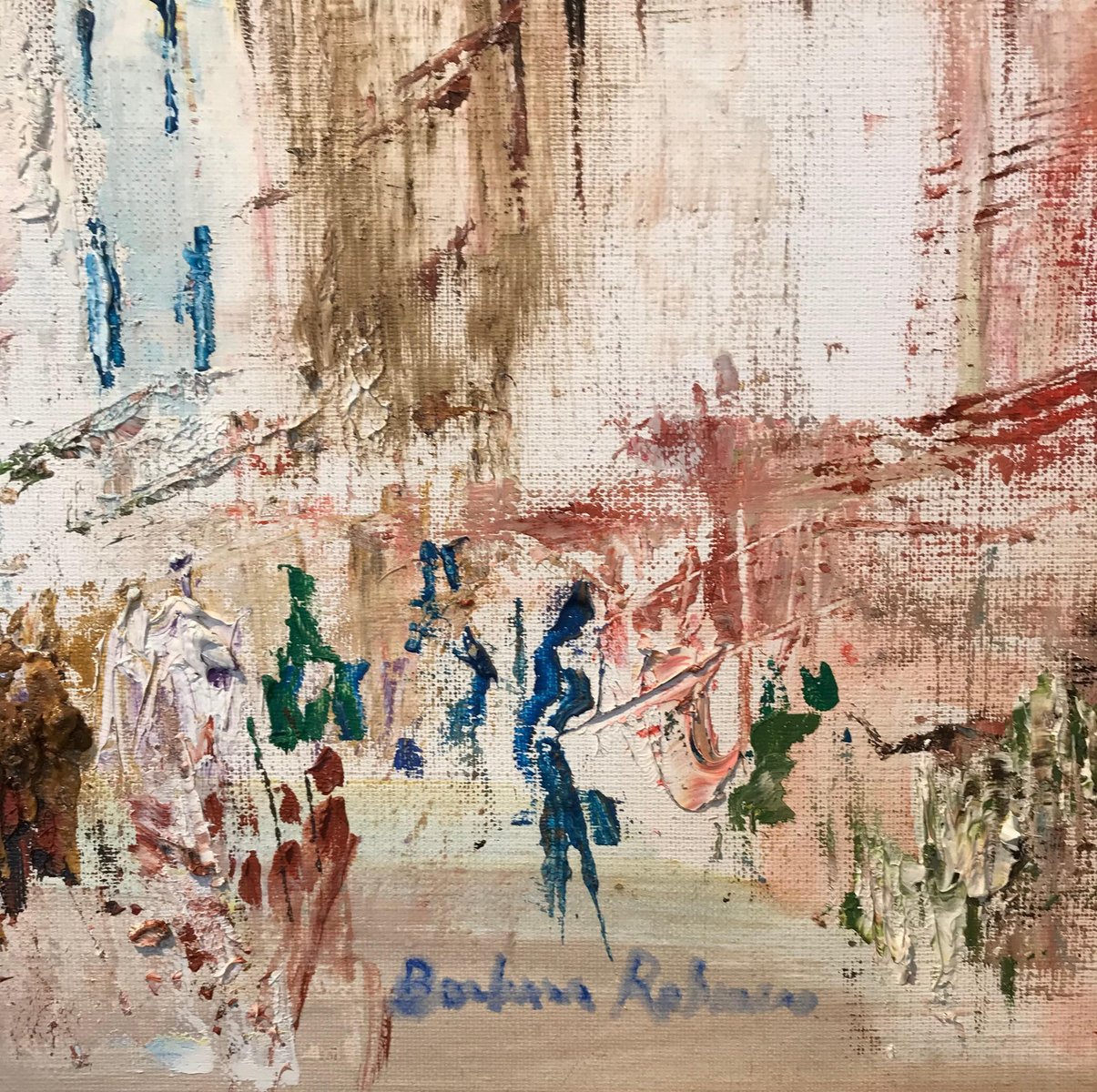 Barbara Robinson, Village Square, Coggeshal, Oil on Canvas for sale at ...