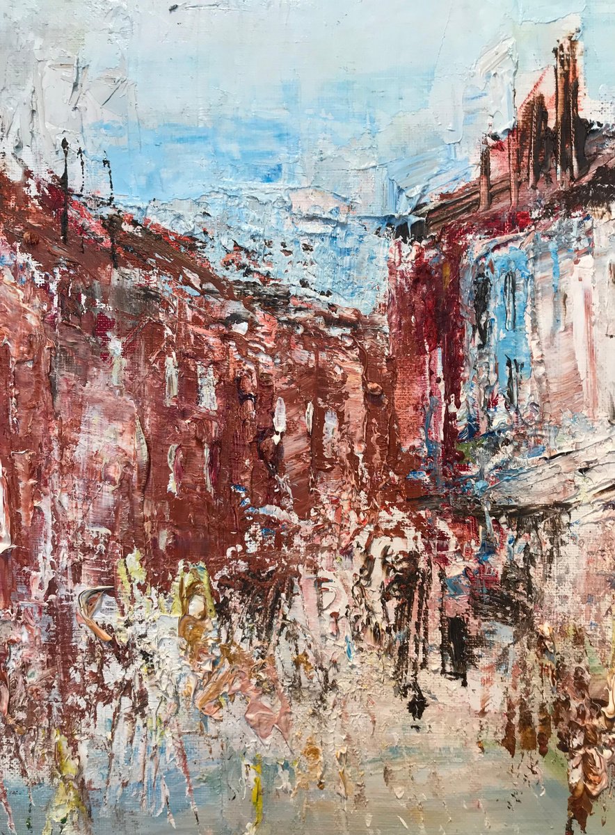 Barbara Robinson, Village Square, Coggeshal, Oil on Canvas for sale at ...