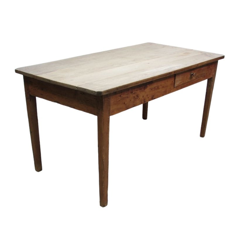 19th Century Rustic Spanish Table with an Oak Wood Top and Pine Legs ...