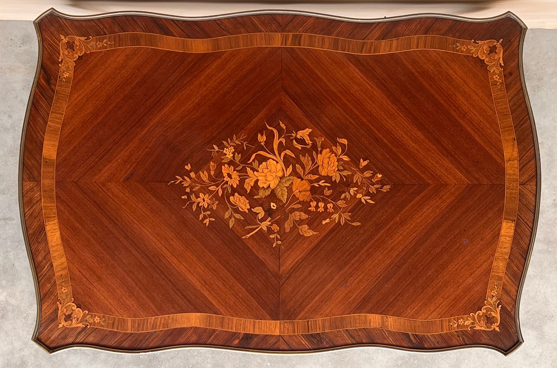 19th Century French Louis XV Marquetry Writing Table, 1890 for sale at ...