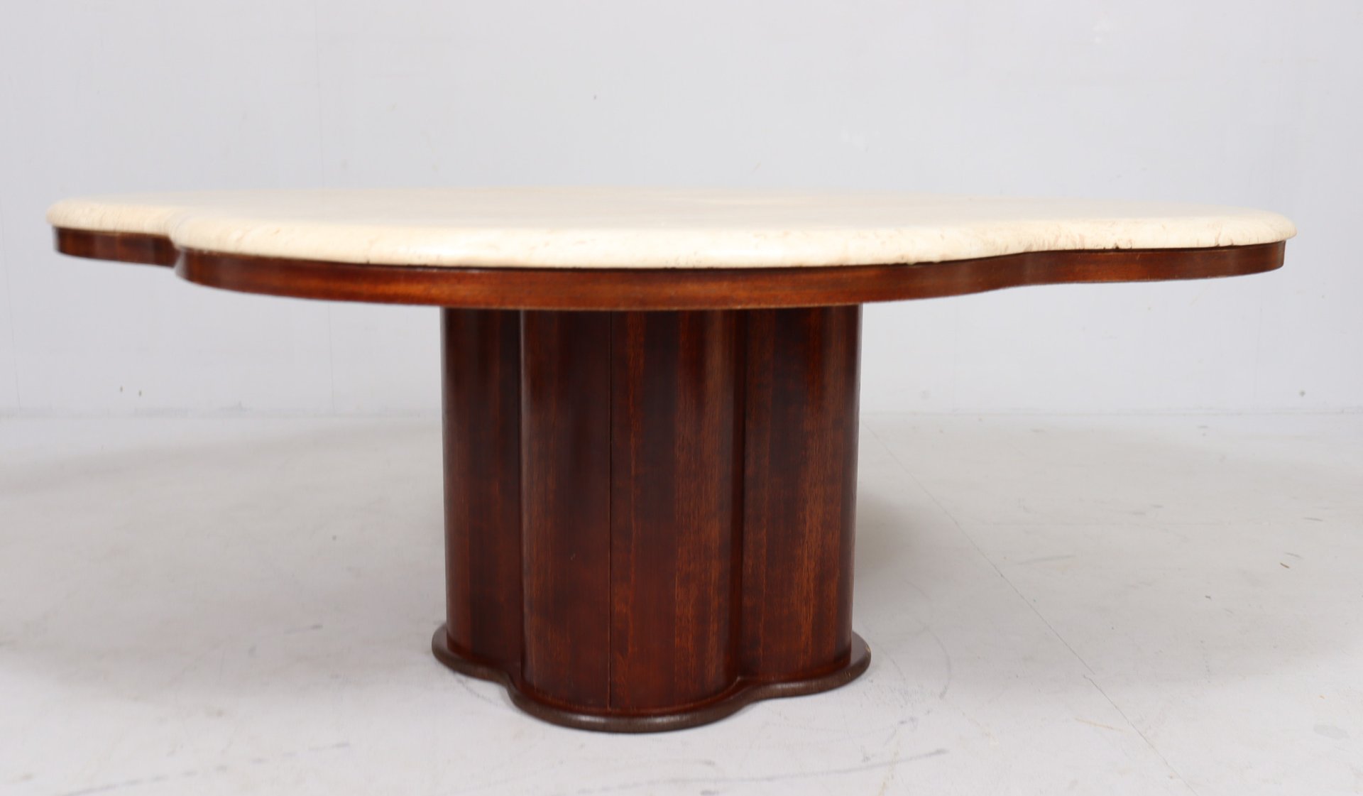 Coffee Table with Travertine Top in the Shape of a Cloverleaf, Italy ...