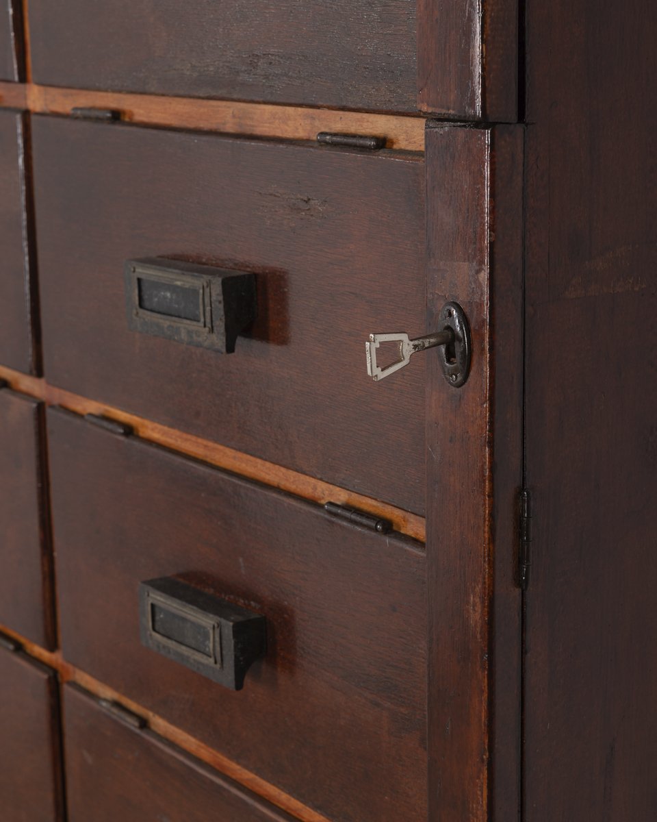 Vintage Italian Industrial Style Wooden File Box for sale at Pamono