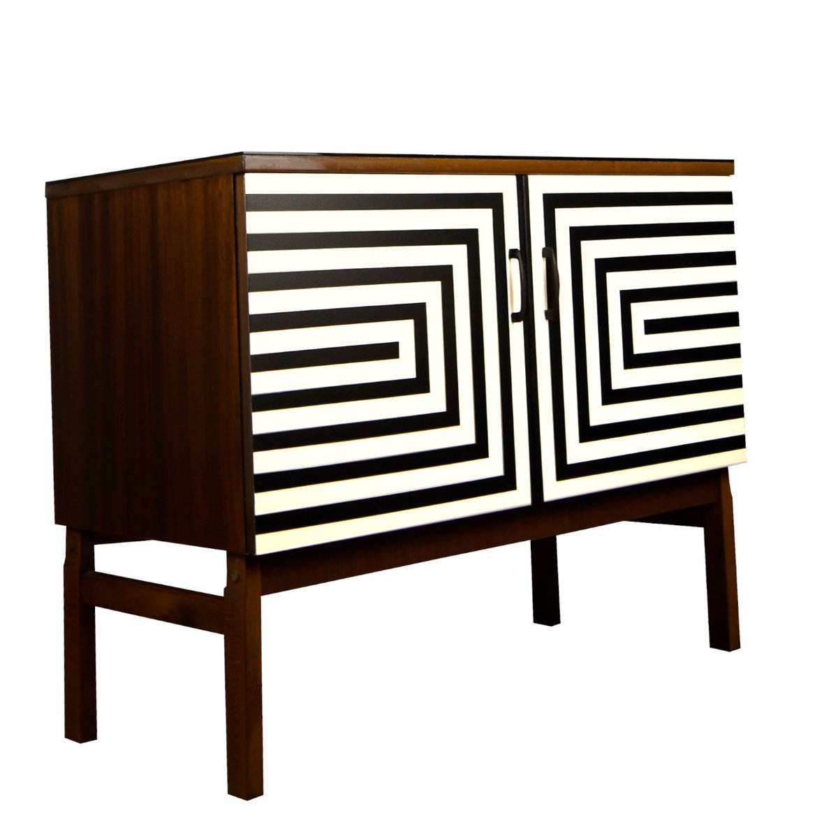 Modular Cabinet with Op Art Motif, Poland, 1970s for sale at Pamono