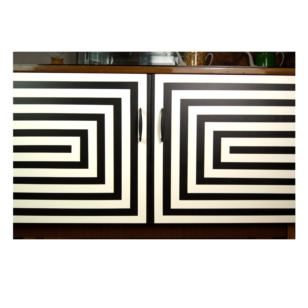 Modular Cabinet with Op Art Motif, Poland, 1970s for sale at Pamono