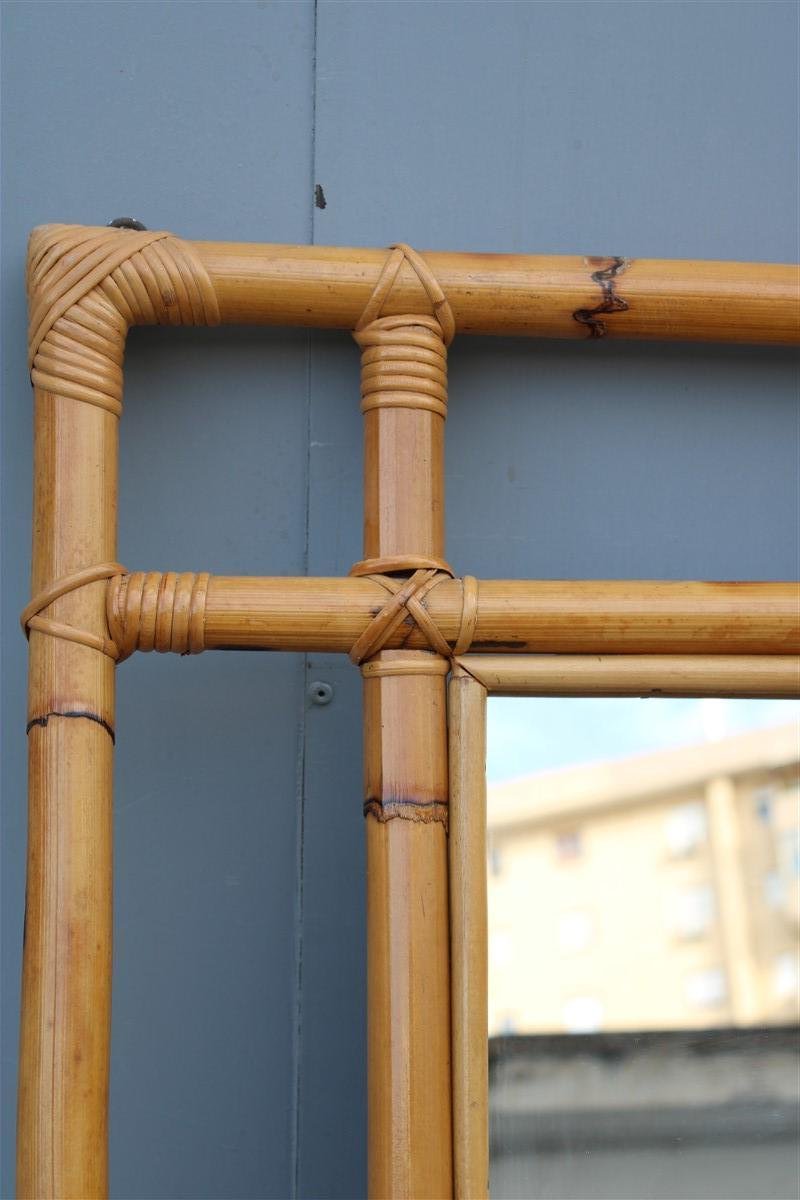 Large Italian Bamboo Cane Mirror, 1960s for sale at Pamono