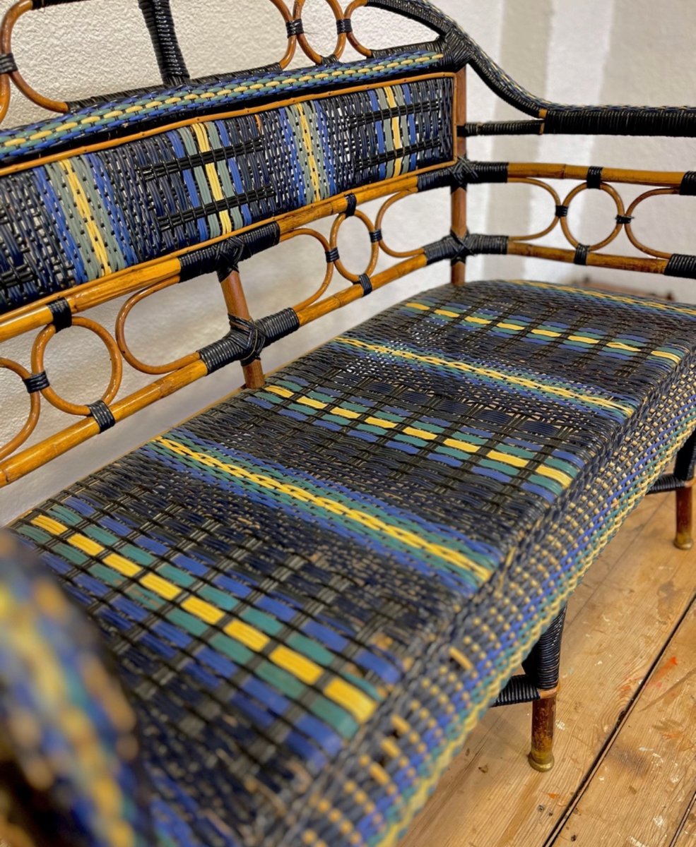 Antique Bamboo Bench for sale at Pamono