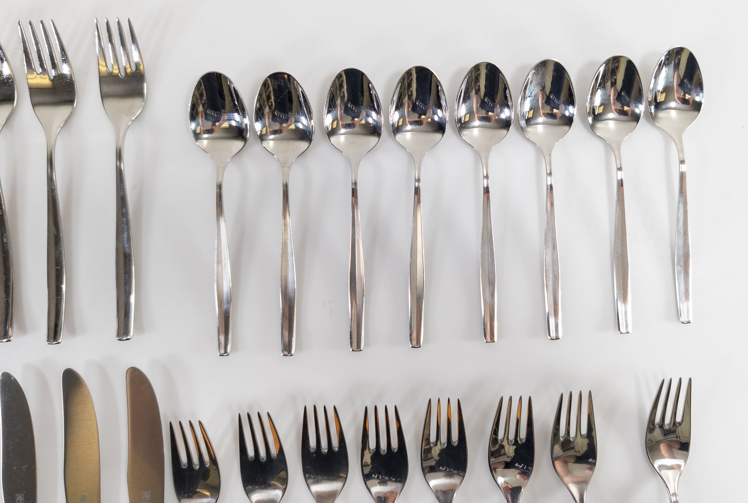 Mid-Century Modern Flatware Service for 8 with Cromargan Frankfurt Pattern from WMF, 1950s, Set ...